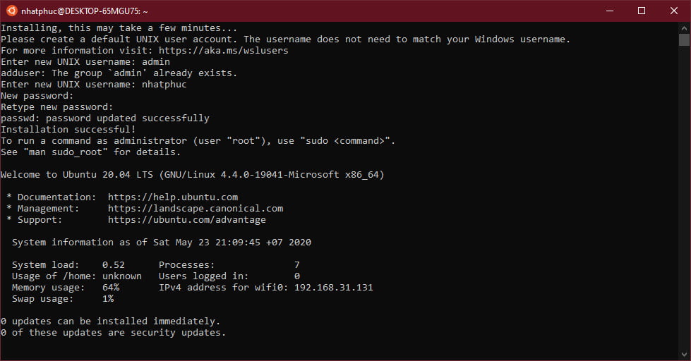 Cách cài và sử dụng Linux Bash Shell trên Windows 10